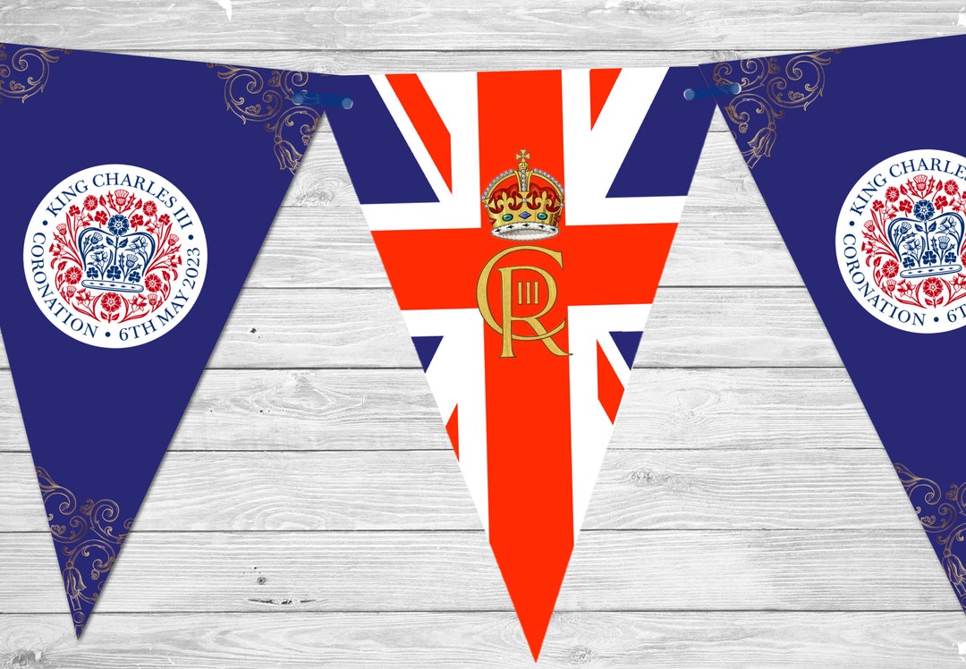 King Charles III Official Emblem Coronation Bunting Union Jack Party ...