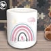Personalised Baby's First Money Box Boho Rainbow Ceramic Savings Pot ...