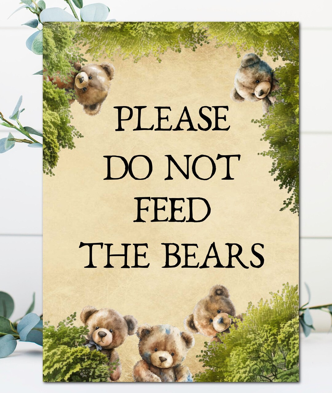 Teddy Bears Picnic Party Sign 'please Do Not Feed the Bears' - Etsy UK