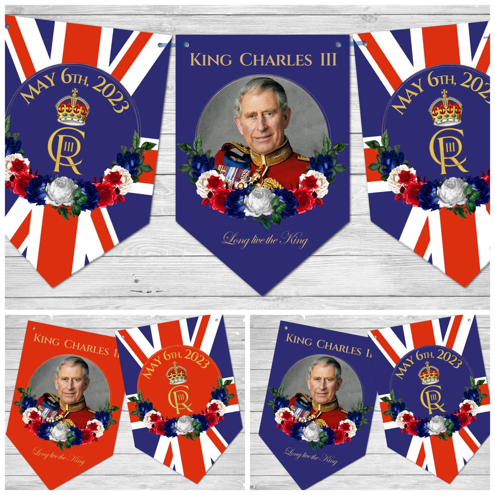 King Charles III Coronation Bunting Street Garden Party - Etsy UK