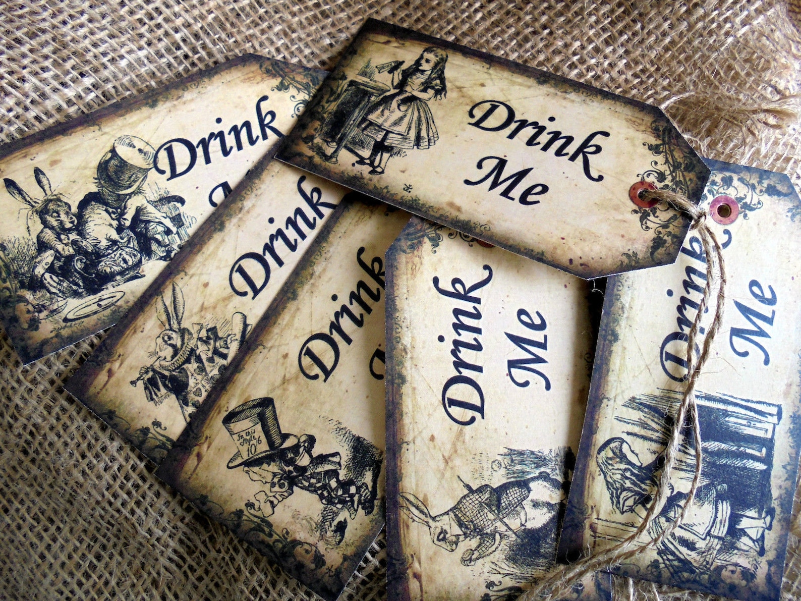 Alice in Wonderland Large 'eat Me'...'drink Me' Tags - Etsy