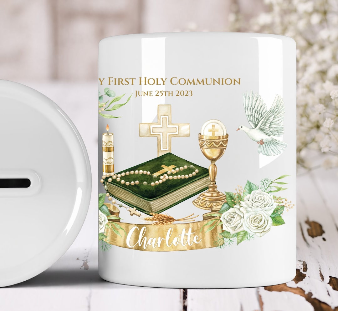 Personalised 'my First Holy Communion' Ceramic Savings Jar Money Box ...