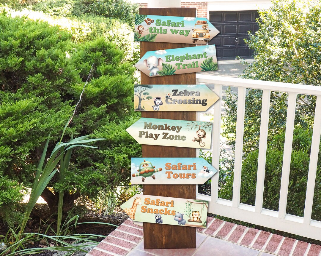 6 Baby Jungle Safari Animal Party Decor Arrows - Etsy