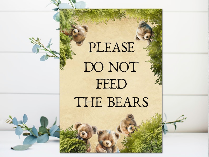 Teddy Bears Picnic Party Sign 'please Do Not Feed the Bears' - Etsy