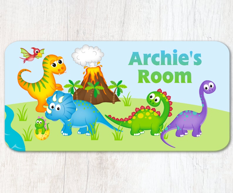 Personalised Dinosaurs Door Sign Metal Children's Bedroom - Etsy