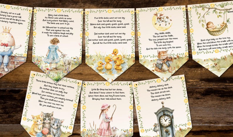 Children's Nursery Rhyme Lemon Floral Bunting & Ribbon - Etsy