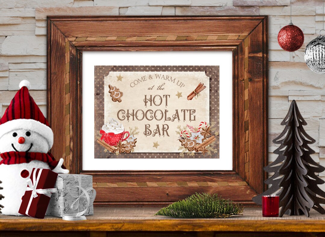 Christmas Hot Chocolate Bar Wall Art A4 Sign - Etsy