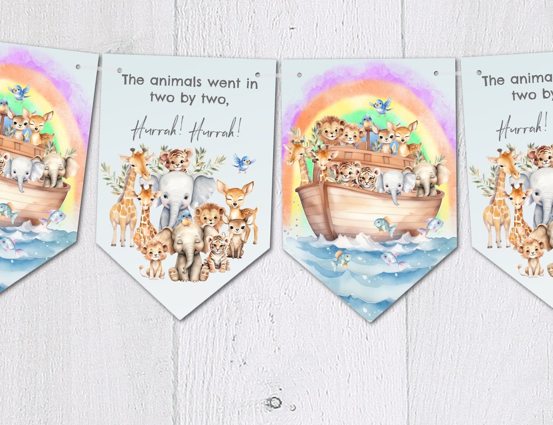Noah's Ark & Animals Bunting Decoration for Any Occasion or Room - Etsy
