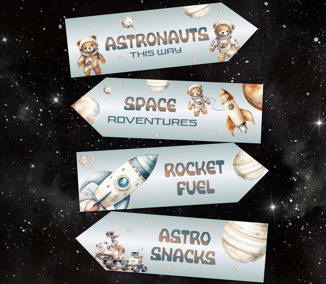 4 Outer Space Astronaut Party Decoration Arrow Signs - Etsy