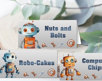 Robot Tent Cards Name Cards Table Place Cards Table Decorations Robot ...