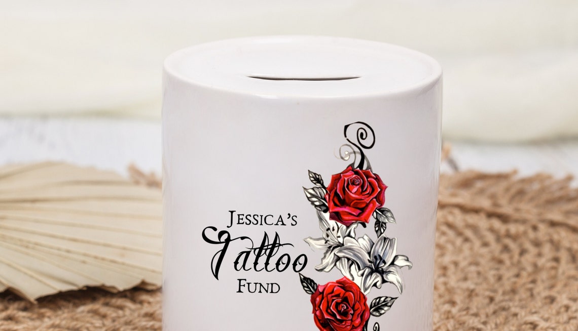 Personalised Ceramic Tattoo Fund Money Box Savings Pot Gift Idea - Etsy