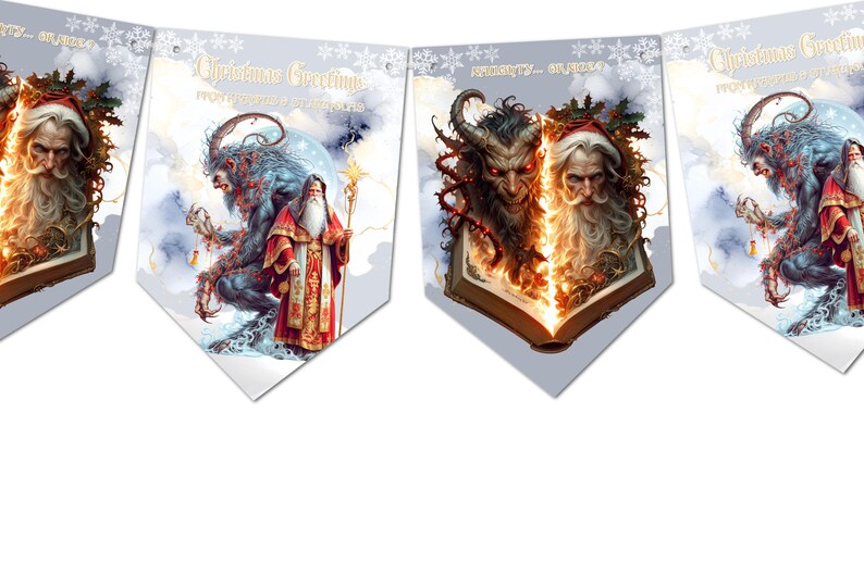 Krampus Vs St.nicholas Traditional Alpine Folklore Pagan Christmas ...