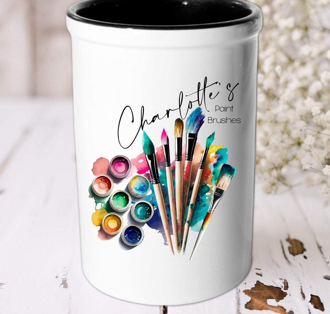 Personalised Ceramic Artist's Paint Brushes Pot Holder Gift Idea - Etsy