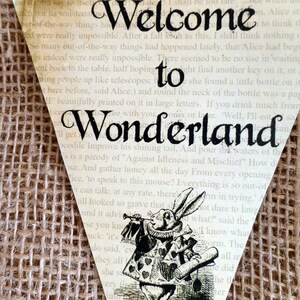 Vintage Style 'alice in Wonderland' Bunting/banner With Organza Ribbon ...