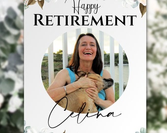 Retirement Party Welcome Sign With Photo for Women, Happy Retirement ...