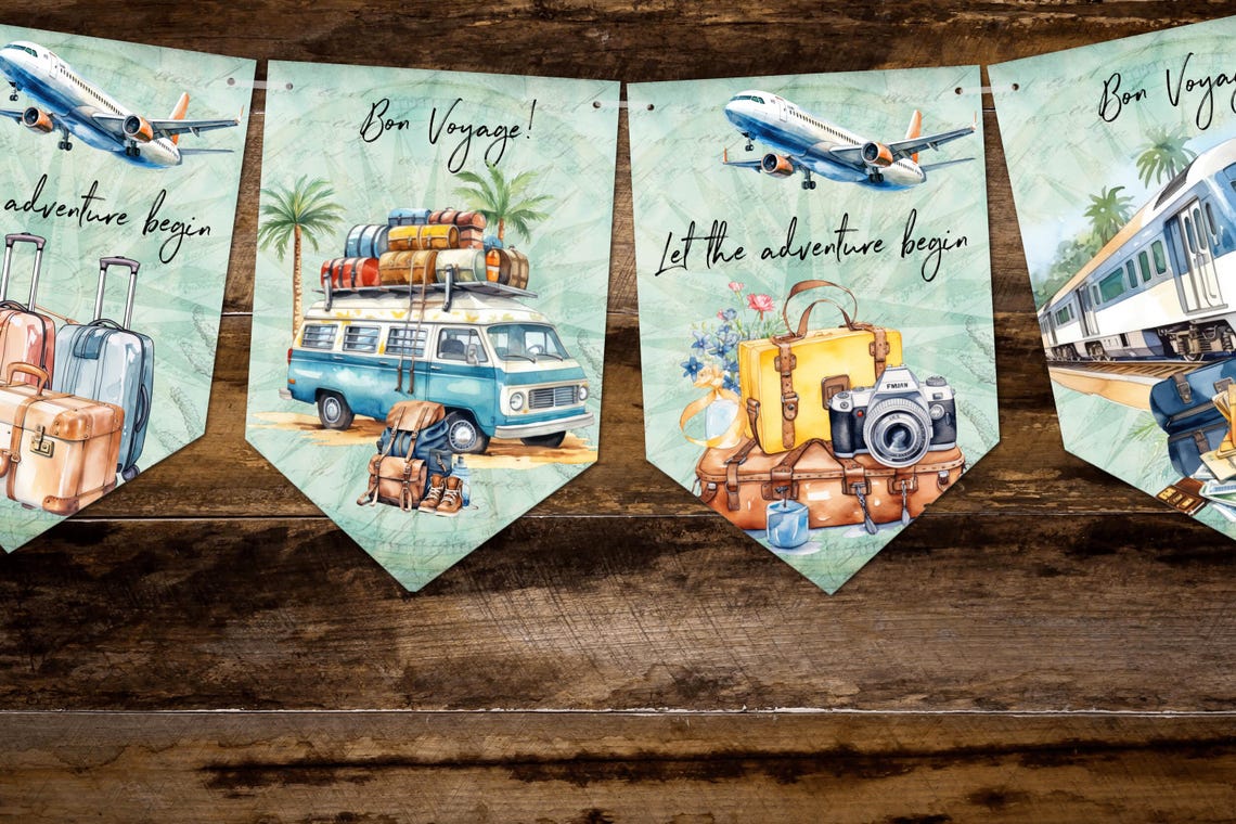 Bon Voyage - Let the Adventure Begin Travel Bunting/banner - Etsy