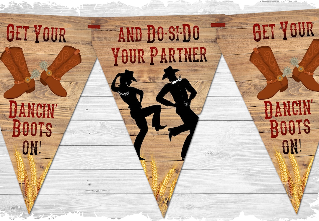 Cowboy Country & Western Hoe Down Barn Dance American Bunting 'get Your ...