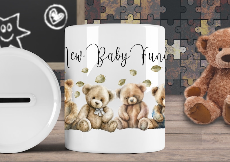 Teddy Bears in a Row New Baby Fund Money Box Savings Pot Gift Idea - Etsy