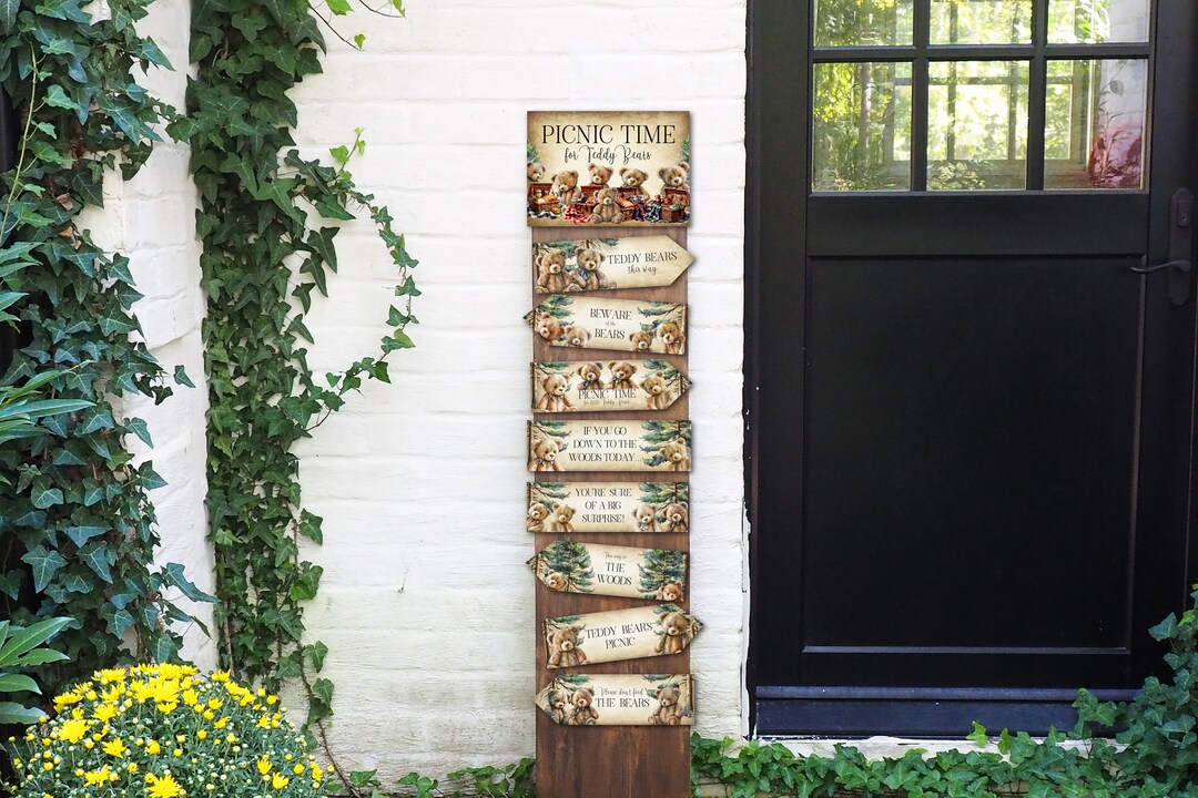 Set of Teddy Bear's Picnic Arrows & Signs Party Decorations - Etsy