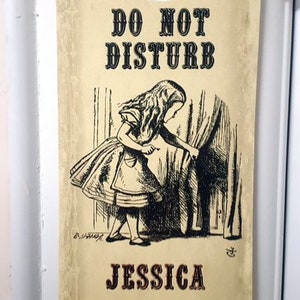 Alice in Wonderland Personalised 'do Not Disturb' Door Sign/hanger - Etsy