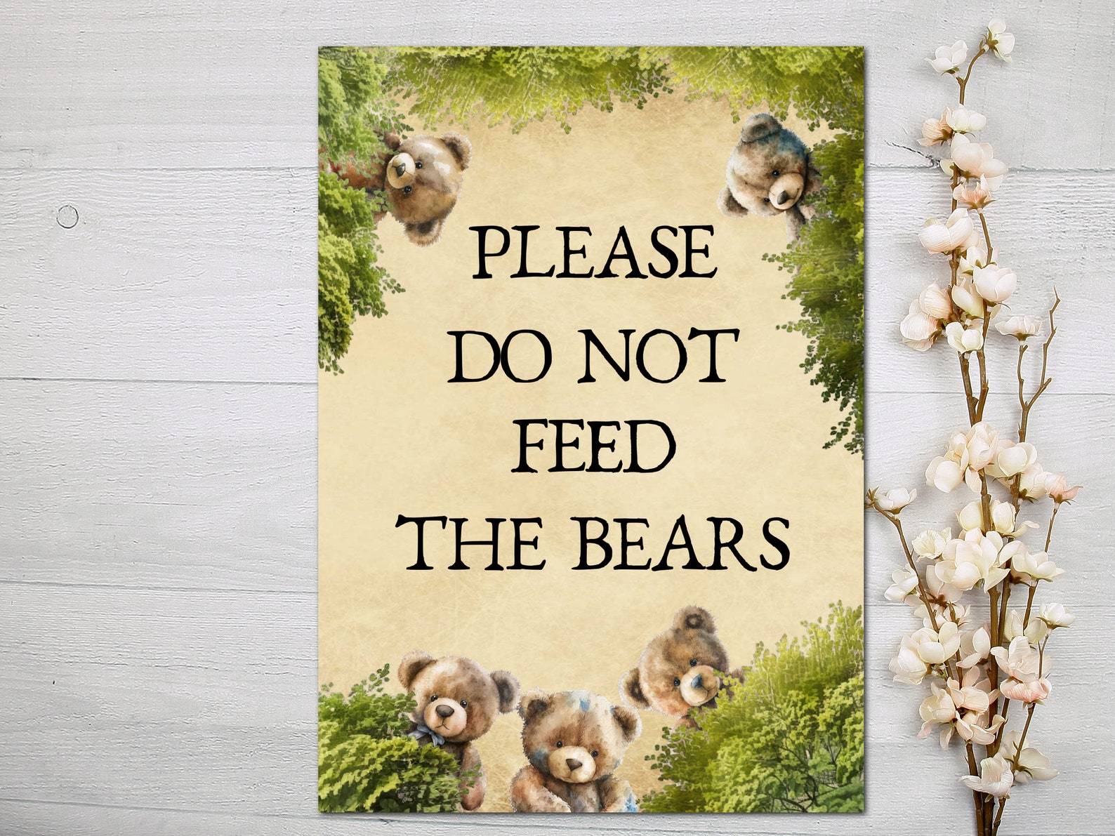 Teddy Bears Picnic Party Sign 'please Do Not Feed the Bears' - Etsy