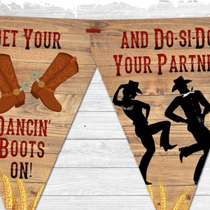 Cowboy Country & Western Hoe Down Barn Dance American Bunting 'get Your ...