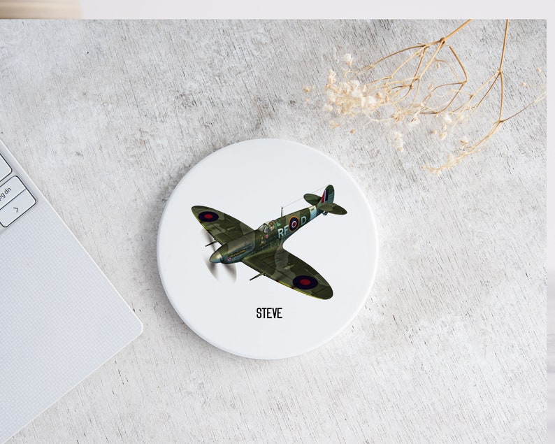 Personalised Spitfire Mug & Coaster Gift WWII RAF Fighter Classic ...