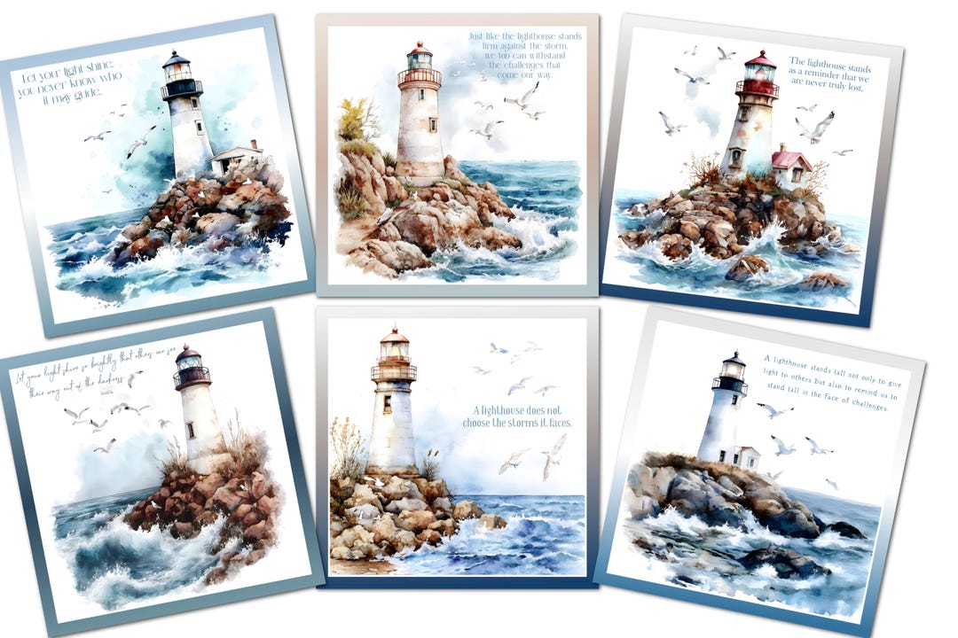 Lighthouses & Inspirational Quotes Card Tag Toppers Card Making ...