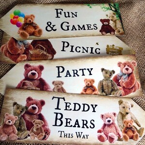 4 Teddy Bear's Picnic Party Decoration Signs Arrows - Etsy