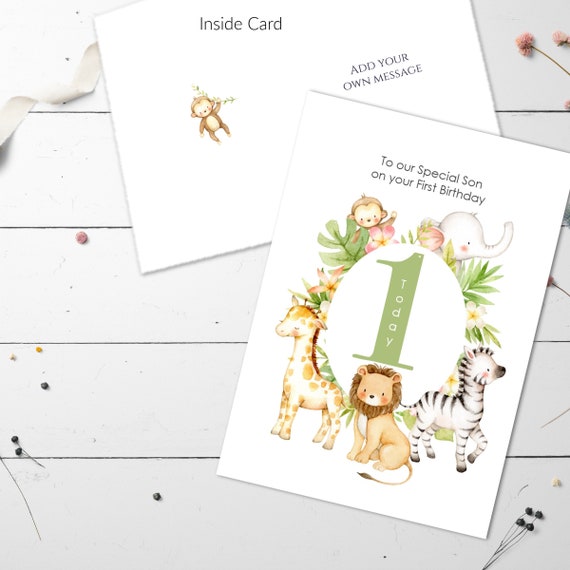 Jungle Safari Animals Personalised Birthday Card Any Age - Etsy