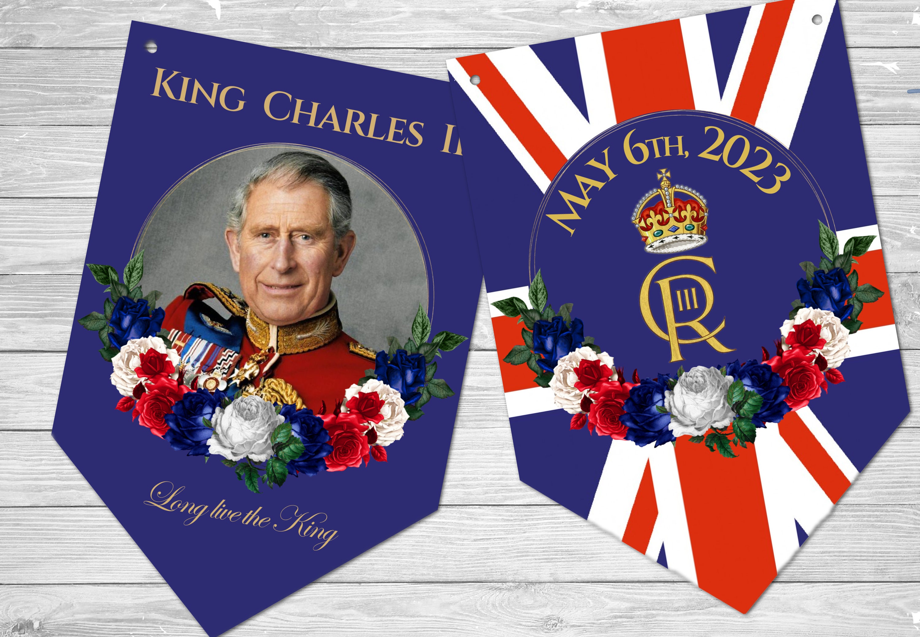 King Charles III Coronation Bunting Street Garden Party - Etsy UK