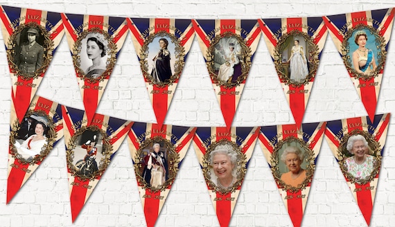 Queen Elizabeth II Bunting Vintage Style Union Jack - Etsy
