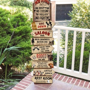 Country & Western Cowboy Hoe Down Barn Dance Party Signs and 6 Arrows ...