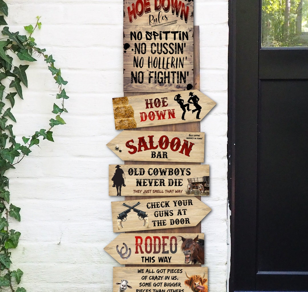 Country & Western Cowboy Hoe Down Barn Dance Party Signs and 6 Arrows ...