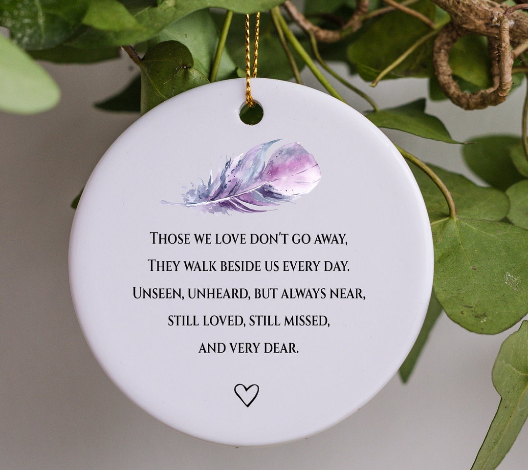 Feather Ceramic Keepsake Disc Loved Ones Memory Gift 'those We Love ...