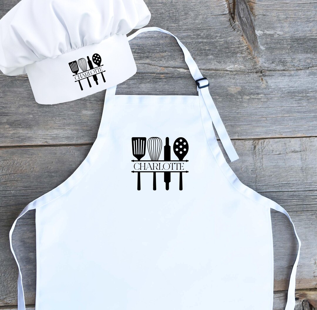 Personalised Kitchen Utensils Adult Polyester Matching Chef's Hat and ...