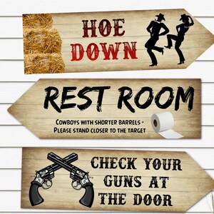 6 Country & Western Party Decoration Arrow Signs American Hoe Down Barn ...