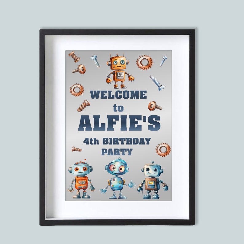 Personalised Robot Party Welcome Sign Party Decor - Choose Size - Etsy