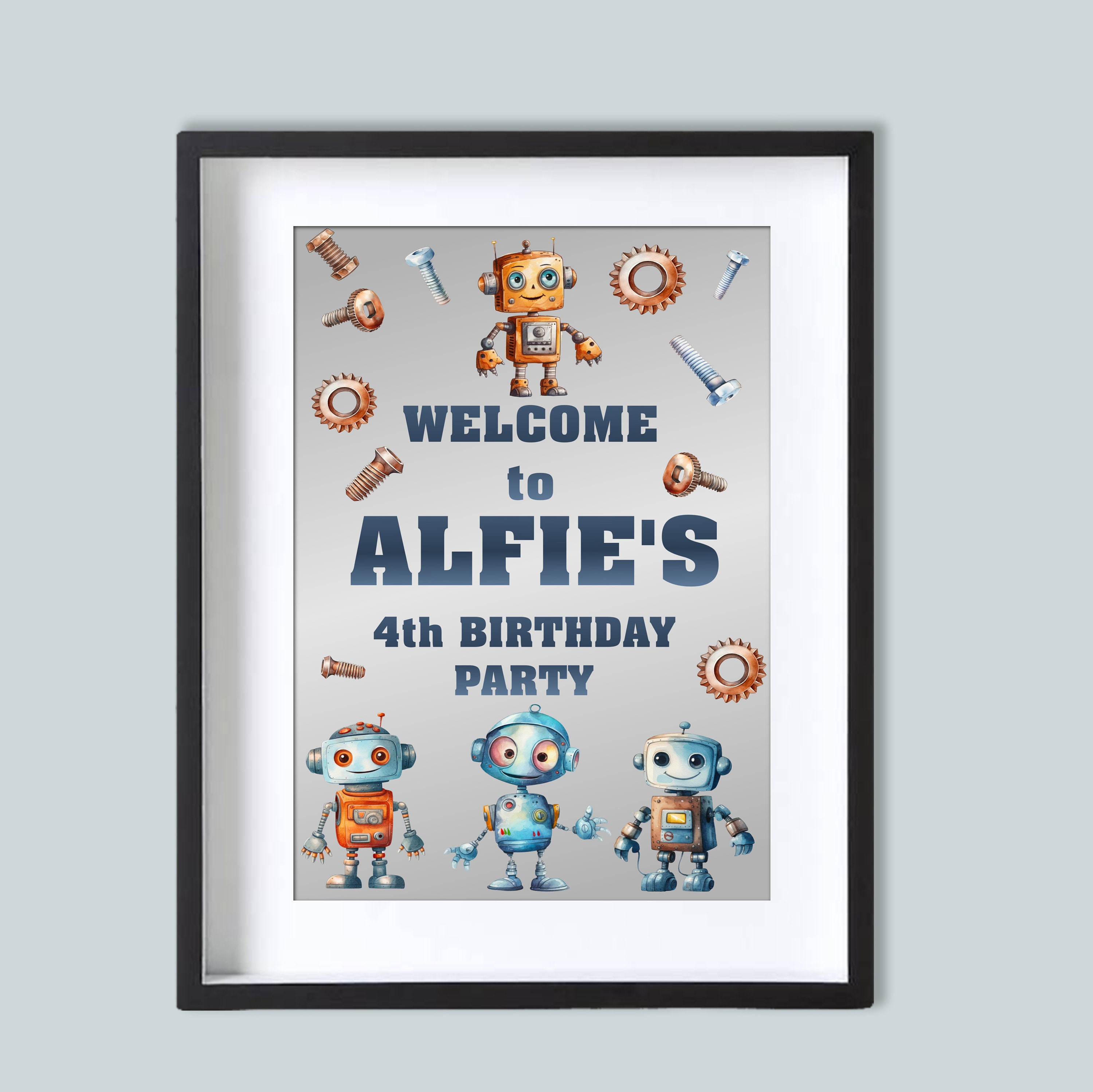 Personalised Robot Party Welcome Sign Party Decor - Choose Size - Etsy