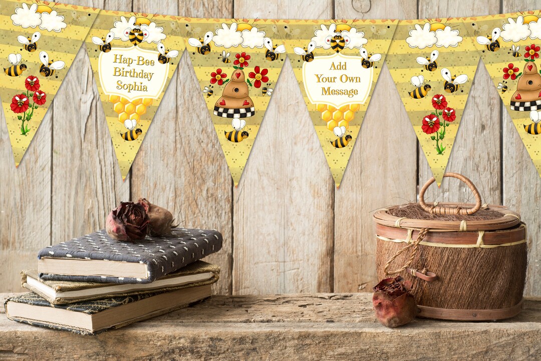 Personalised Bumble Bees Bunting/banner & Ribbon - Etsy