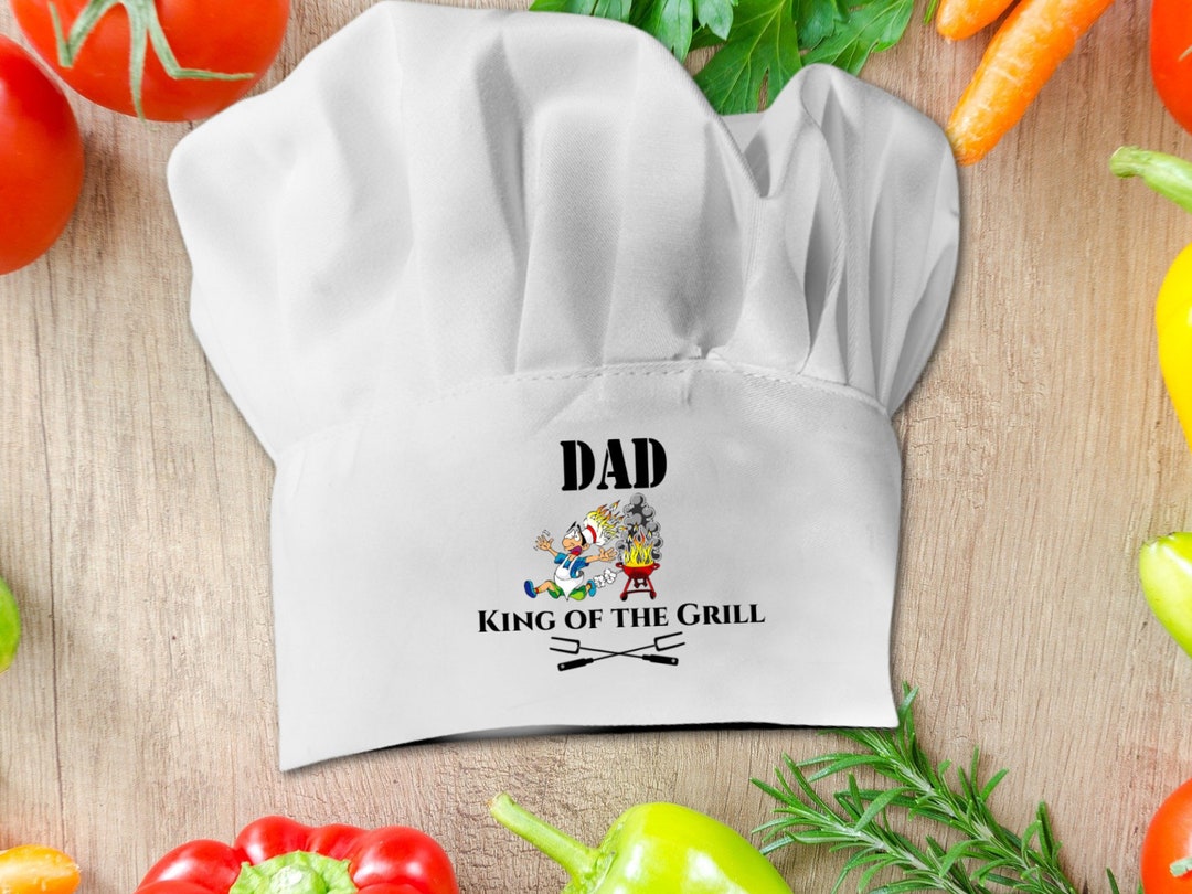 Personalised Dad Chef Hat King of the Grill BBQ Fathers Day Birthday ...