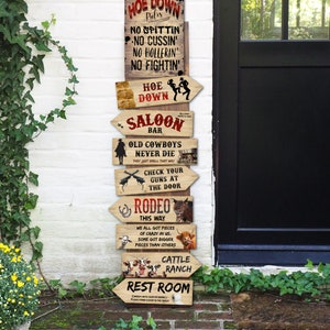 Country & Western Cowboy Hoe Down Barn Dance Party Signs and 6 Arrows ...
