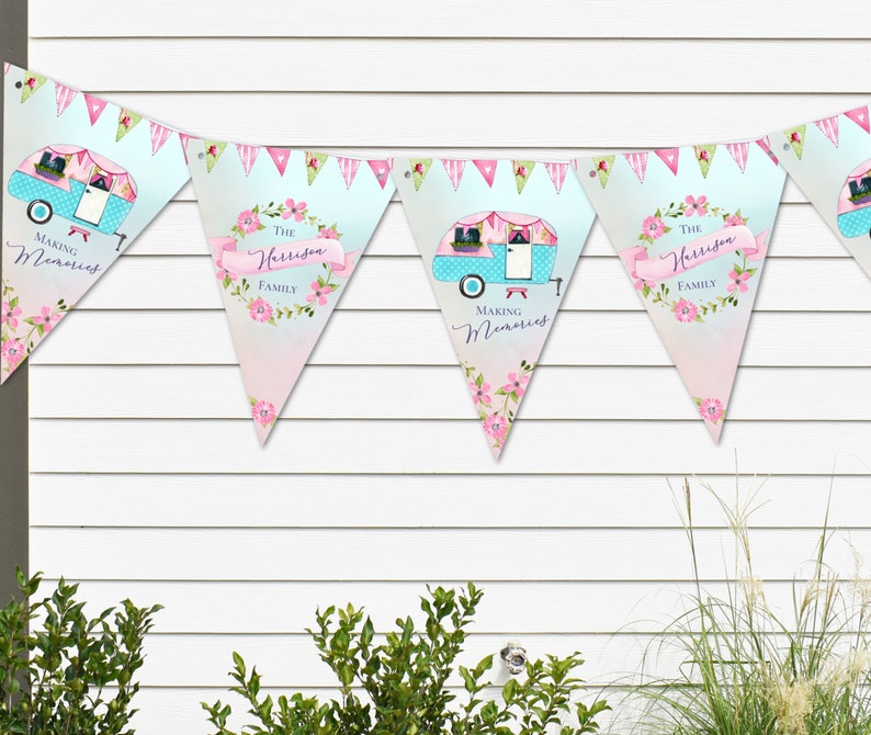 Personalised 'making Memories' Caravan Floral Travel Bunting/banner - Etsy