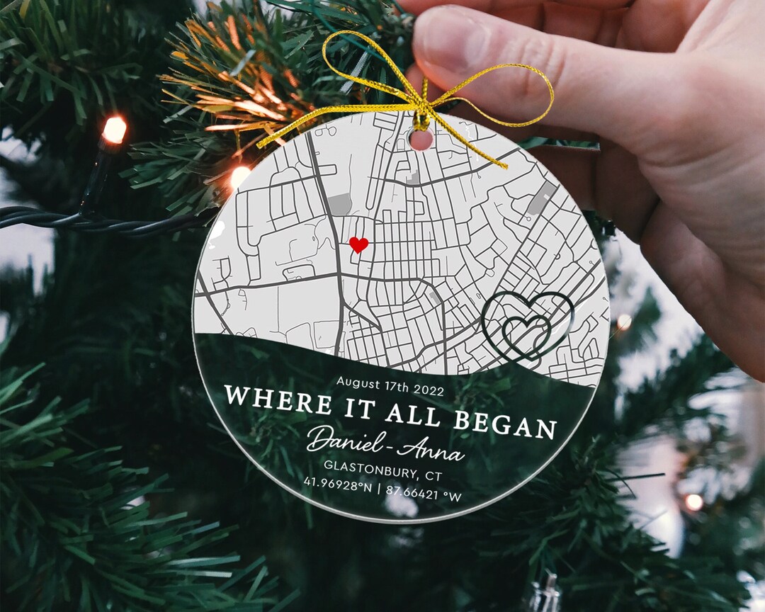 Couple Ornament, Custom Map Ornament, Christmas Gifts for Him, Where It ...