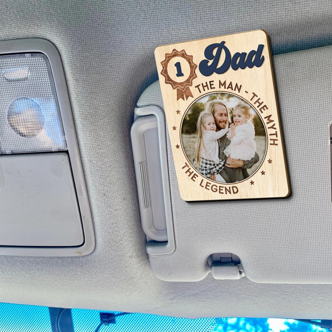 FREE PHOTO Personalized Dad Visor Clip, Father's Day Gift, Custom Photo ...