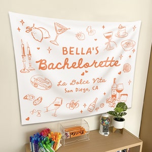 Custom Location Bachelorette Tapestry, Bachelorette Party Decor ...