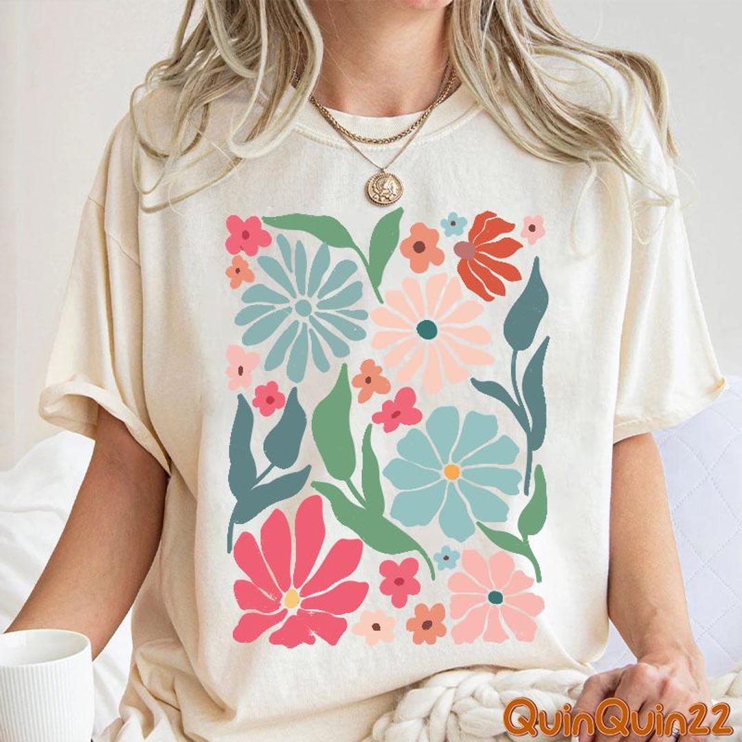 Comfort Colors Retro Flowers Shirt, Groovy Floral Shirt, Comfort Colors ...