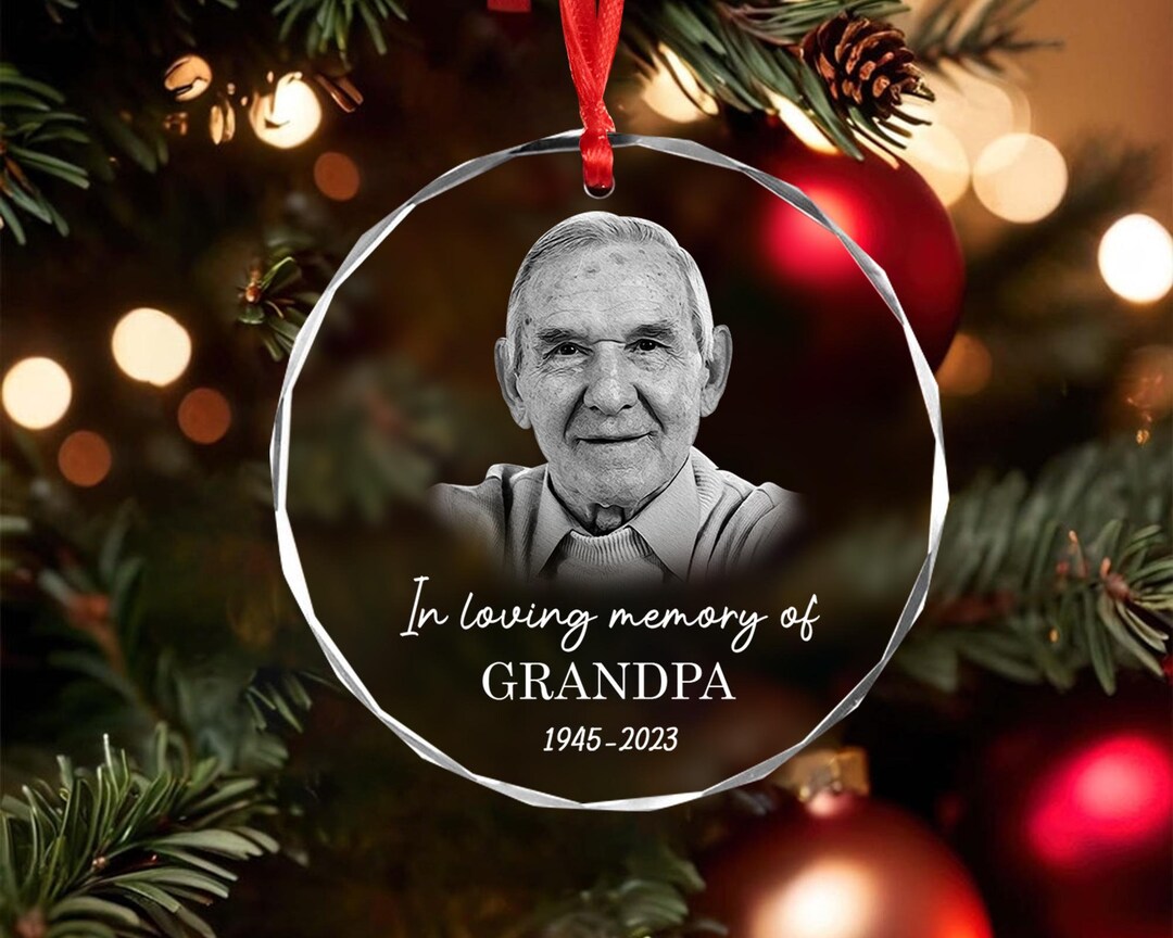 Custom Memorial Ornament, Personalized Memory Glass Ornament, Sympathy ...