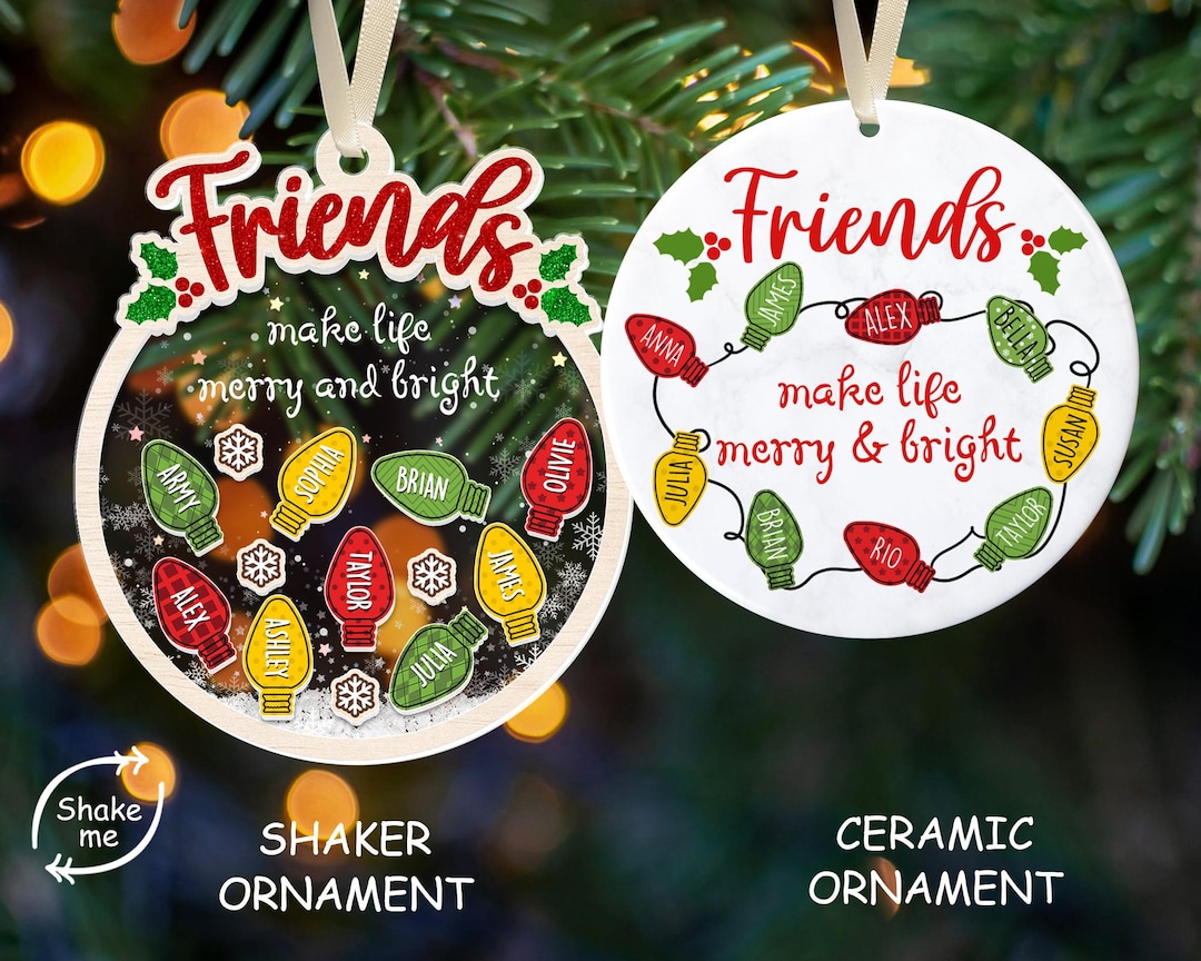 Personalized Best Friend Ornament Christmas, Custom Friends Ornament ...