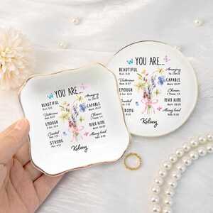 Custom Name Jewelry Dish Gift for Her, Mothers Day Gift for Mom, Bible ...